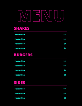 Free Menu Templates & Examples